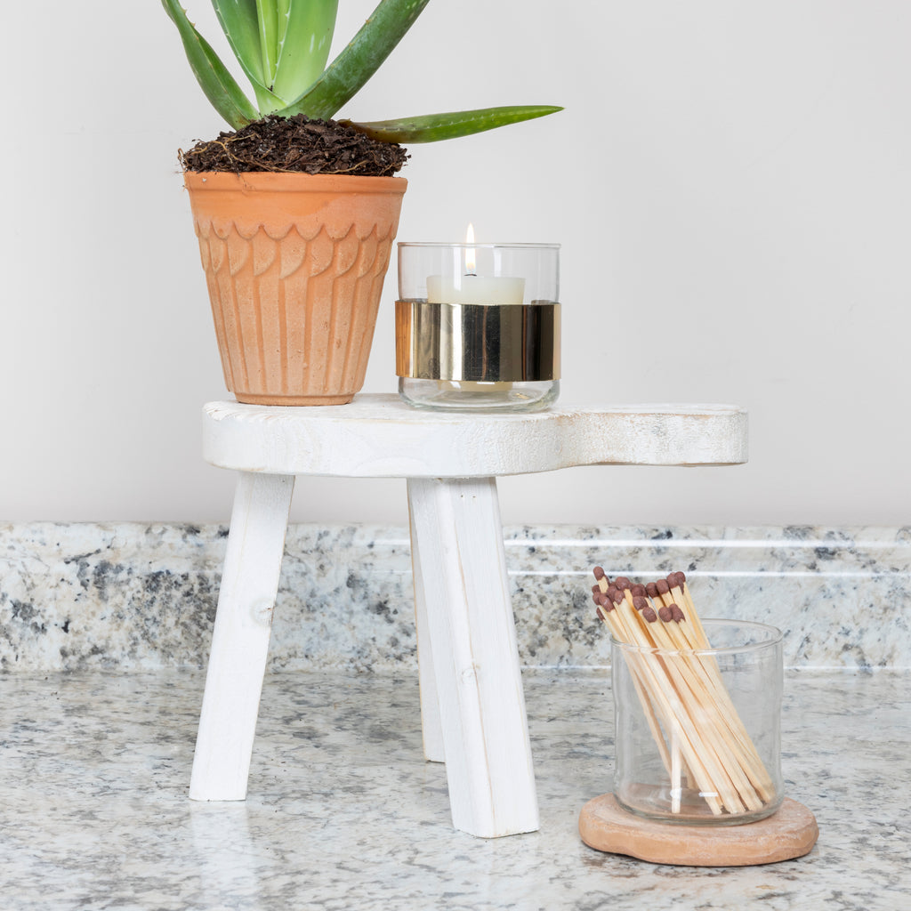 Rustic Mini Wood Pedestal - Round– Lamb & Co.