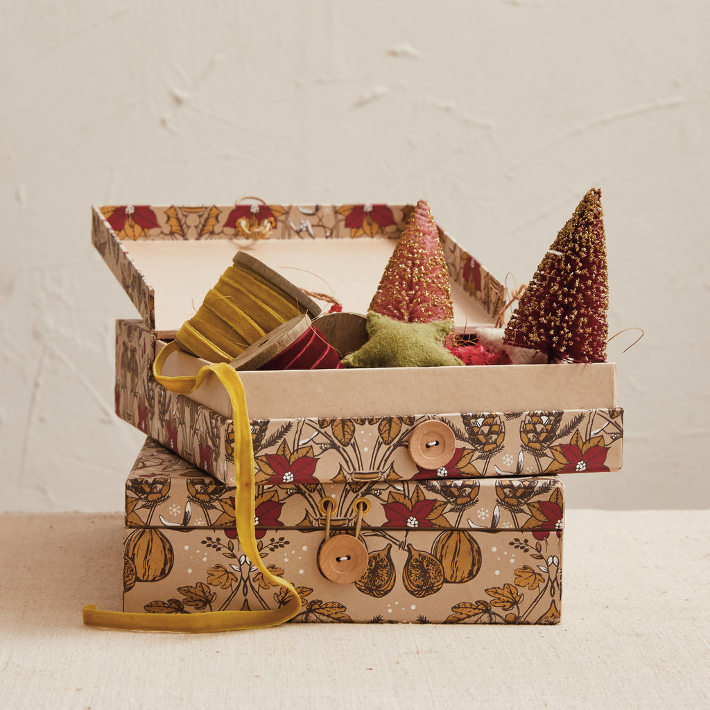 Floral Wide Paper Gift Boxes Set, Multicolor, Set of 2– Lamb & Co.